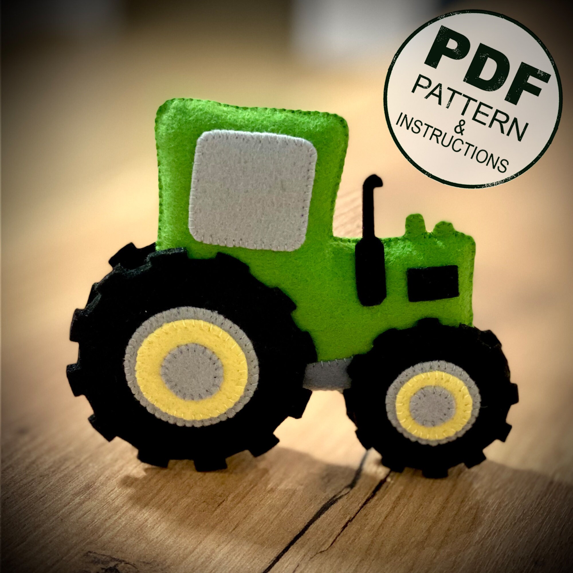 Tractor Sewing Pattern PDF. Felt Toys Easy Pattern. Felt Farm Ornament ...