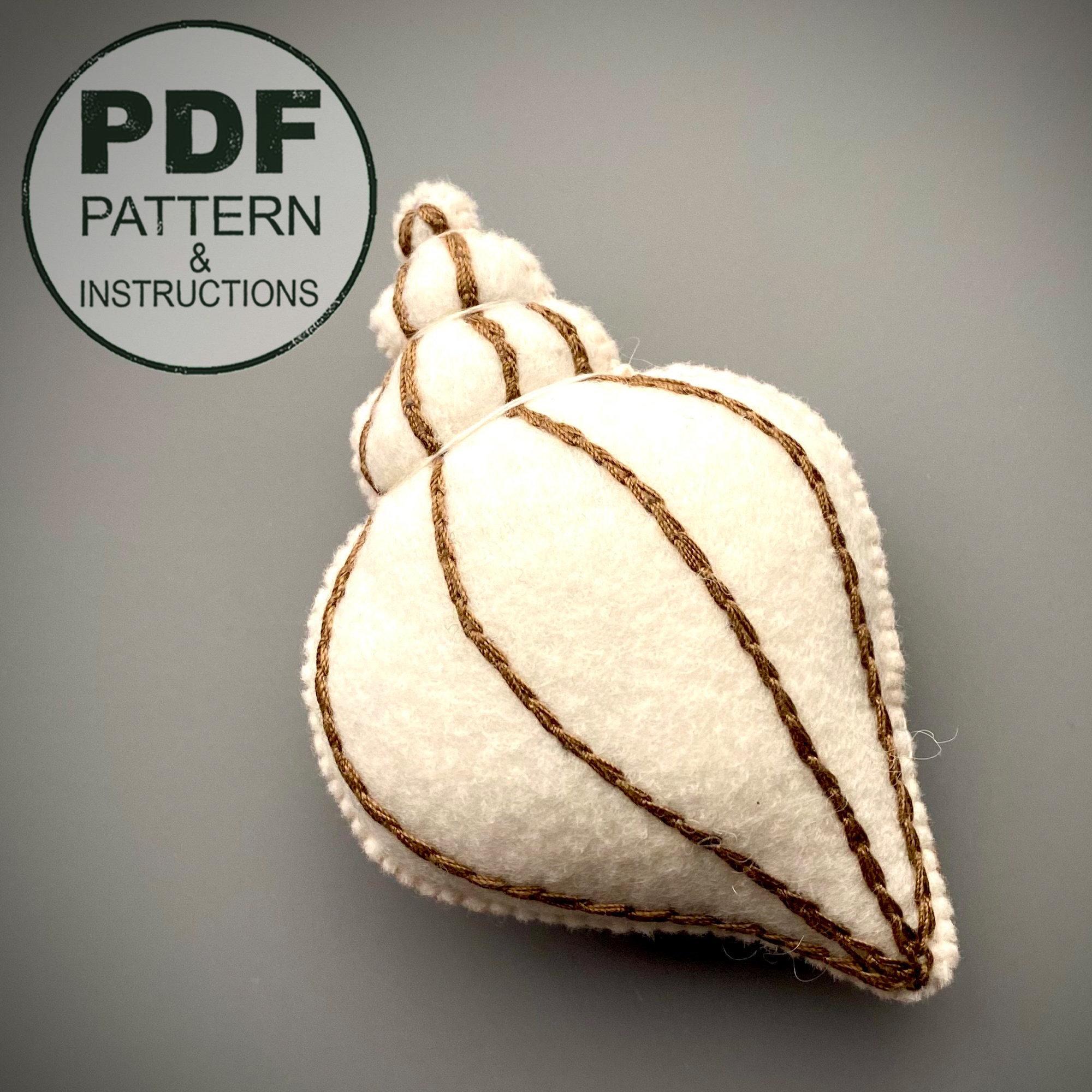 Felt Seashells Sewing Pattern PDF. Coastal Ornaments Decor. Ocean Easy ...