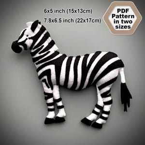 Felt Zebra Sewing PDF Pattern and SVG. Stuffed Animals DIY. Felt Toys ...