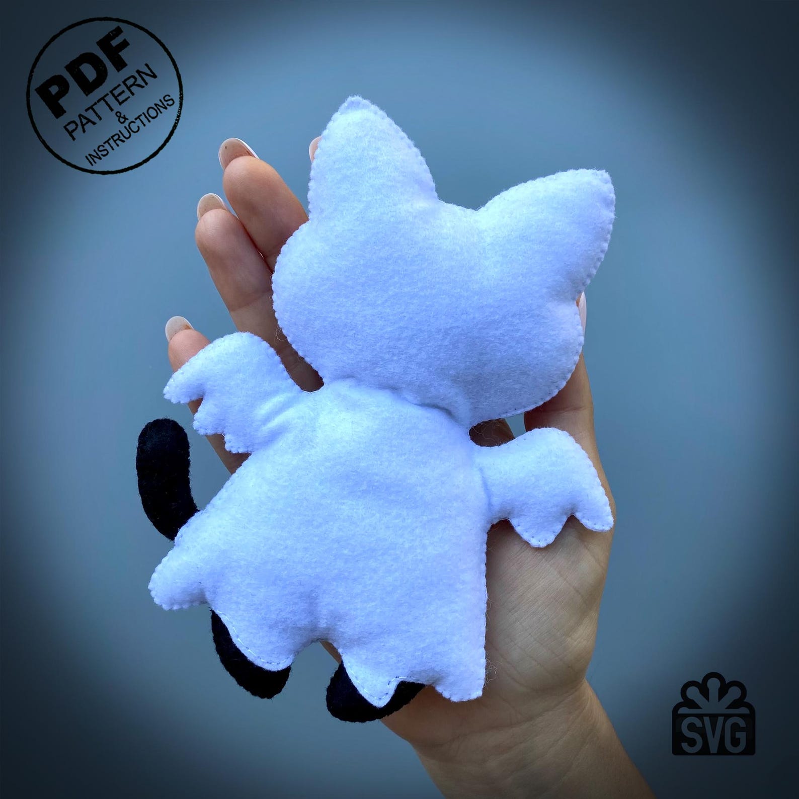 Halloween Felt Cats Sewing Pattern PDF and SVG. Halloween Ornament ...