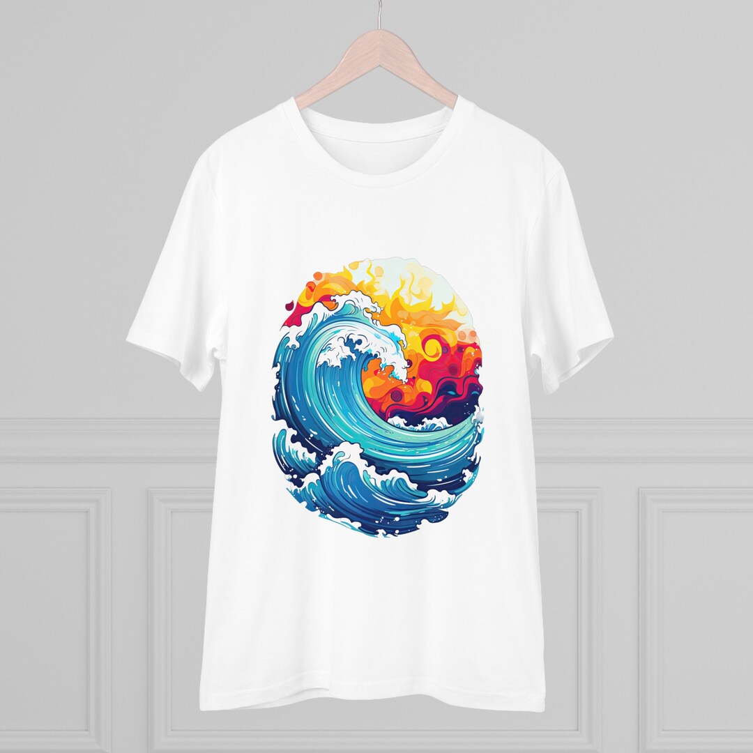 Elemental Wave Fusion Tee Fiery Water Swirl Shirt Unique Graphic Tee ...