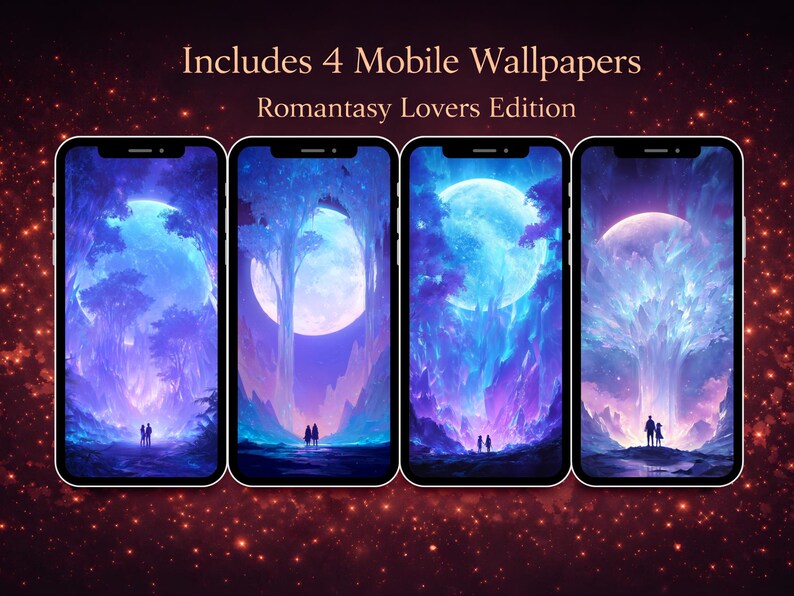 Romantasy Mobile Wallpapers — 4 HD PNG Files | Crystal Forest Lovers ...