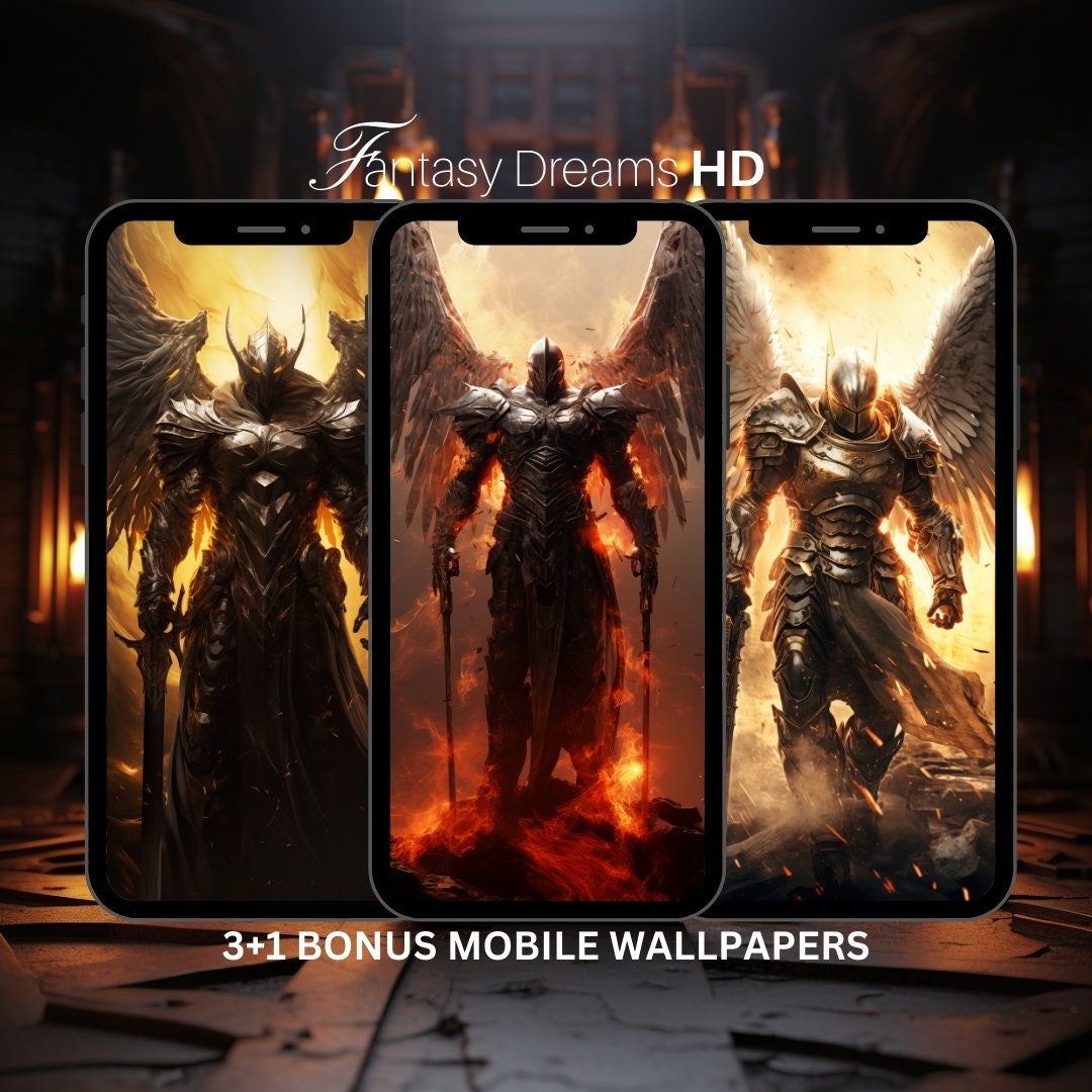 Futuristic Angels & Archangels Mobile Wallpapers | Ai-generated Digital ...