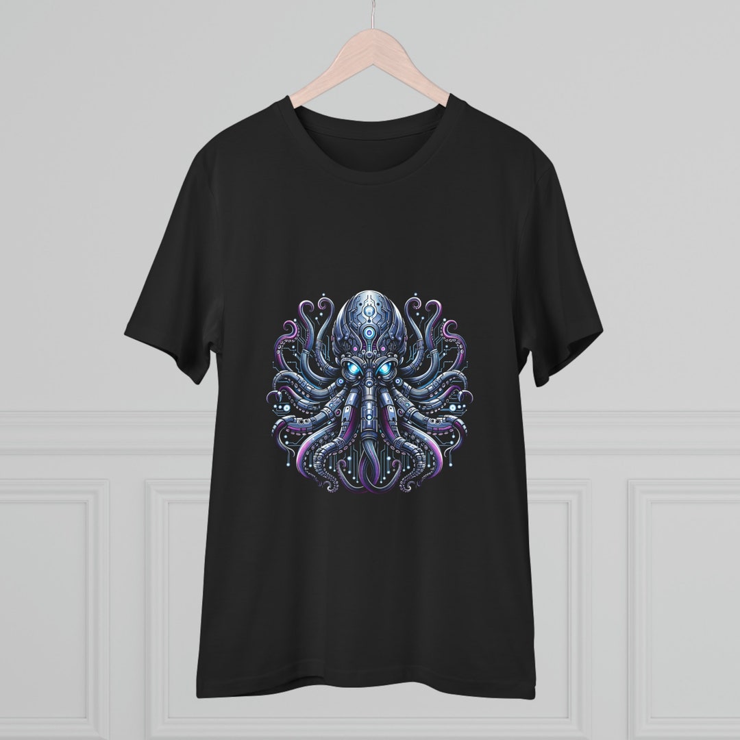 Mechanical Octopus T-shirt - Sci-fi Sea Creature Tee | Unisex Steampunk ...