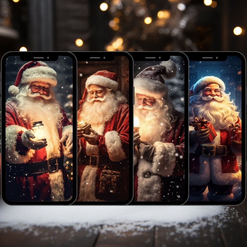 Christmas Mobile Wallpapers Collection Santa Claus Screen Lock iPhone ...