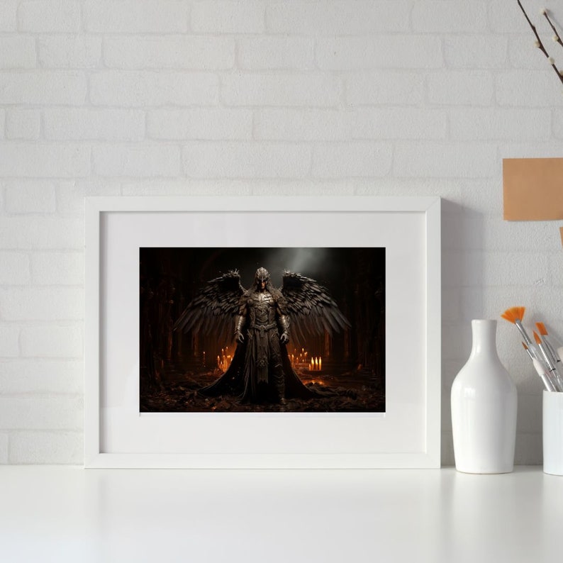 Archangel Michael Art Print Angel Concept Digital Art AI Generated Wall ...