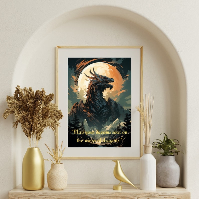 Home Decor Dragons Inspirational Art Wall Poster Art Motivational ...