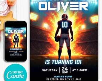 Editable Rugby Birthday Invitation - Etsy