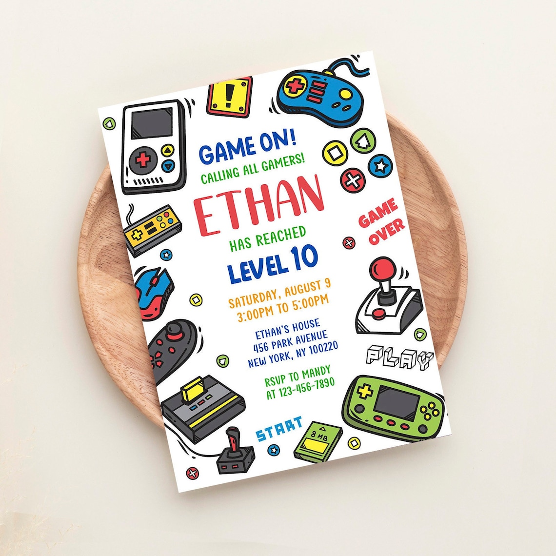 Video Game Birthday Invitation Template, Video Game Invitation, Vintage ...