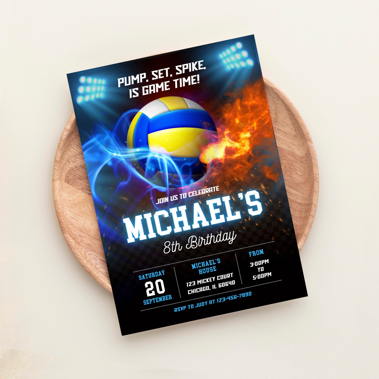 Volleyball Birthday Party Invitation, Volleyball Invitation Printable ...