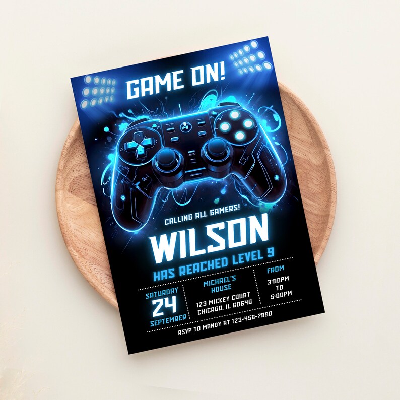 Editable Arcade Party Invite, Printable Video Game Party Invitation ...