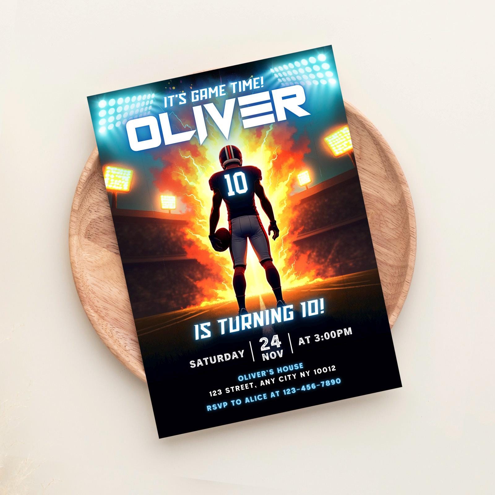 Editable Rugby Invitation, Sports Birthday Party Evite for Boys, Canva ...