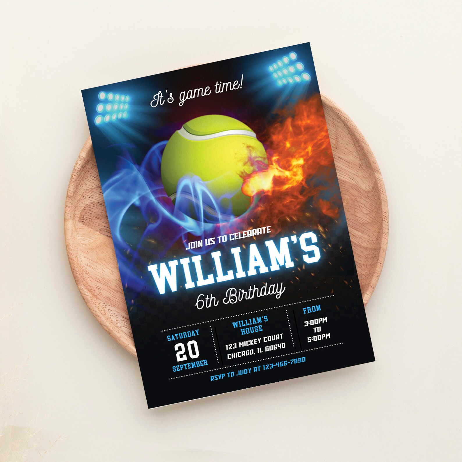 Editable Tennis Birthday Invitation, Tennis Birthday Party Invitation ...