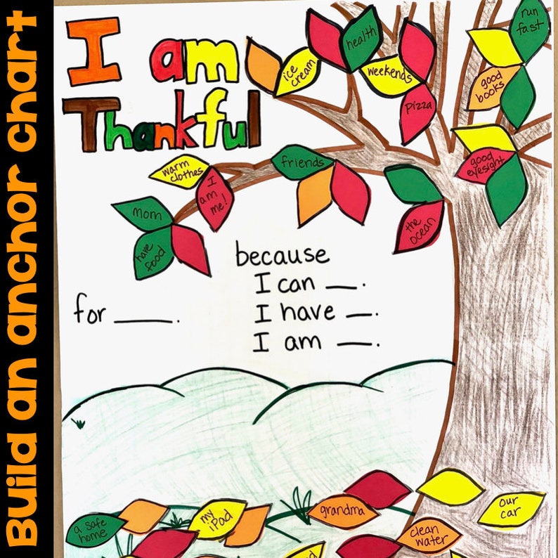 Thankful Tree Craft With Leaves Thanksgiving November - Etsy