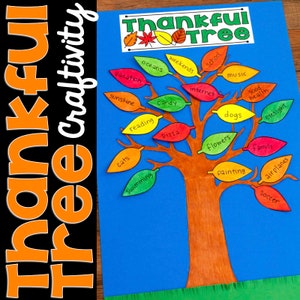 Thankful Tree Craft With Leaves Thanksgiving November - Etsy