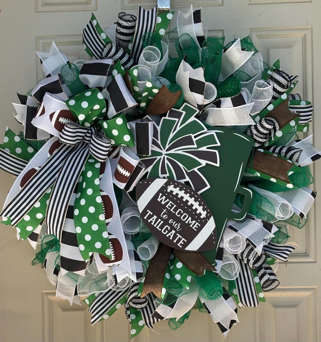 Fluffy Football Wreath: Fall Sports Decor - Etsy