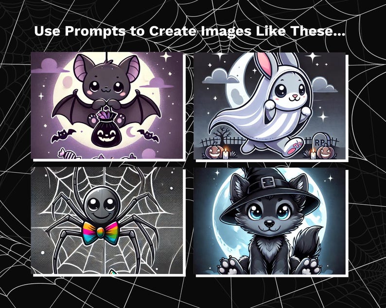 12 PNG Spooky Friends Halloween Clipart | Cute Halloween Illustrations ...