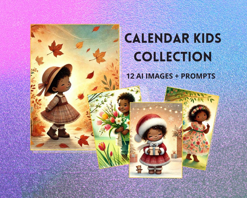 12 African American Kids Clipart Pngs | Easy AI Prompt Guide for DALL-E ...