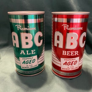 ABC Premium Ale and Beer 12 Oz Cans Bottom Opened - Etsy