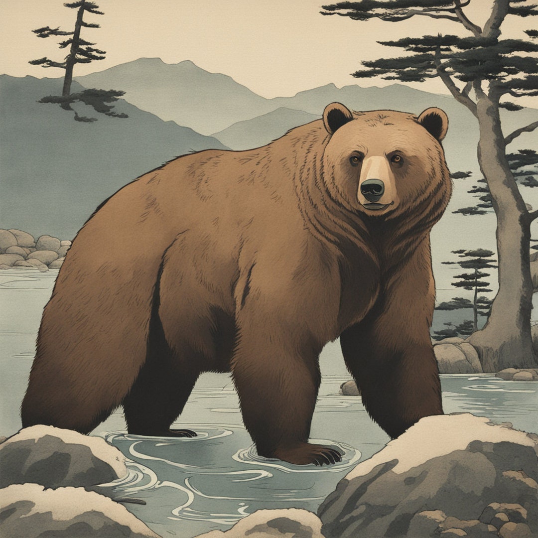 Brown Bear in Japan Cross Stitch Pattern DMC PDF Image File - Etsy