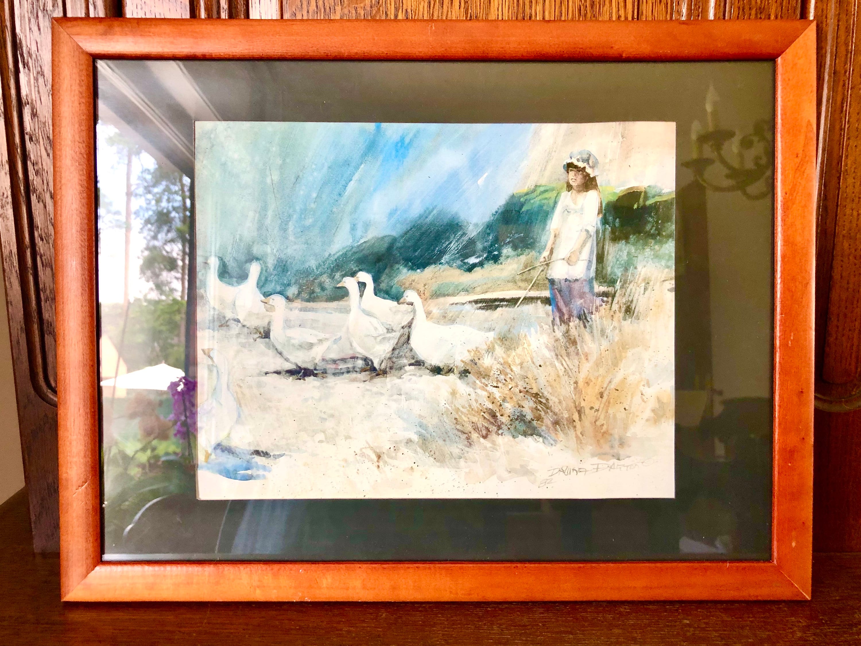 Vintage, Famous "dawna Barton" 1982 Watercolor Painting Print With ...