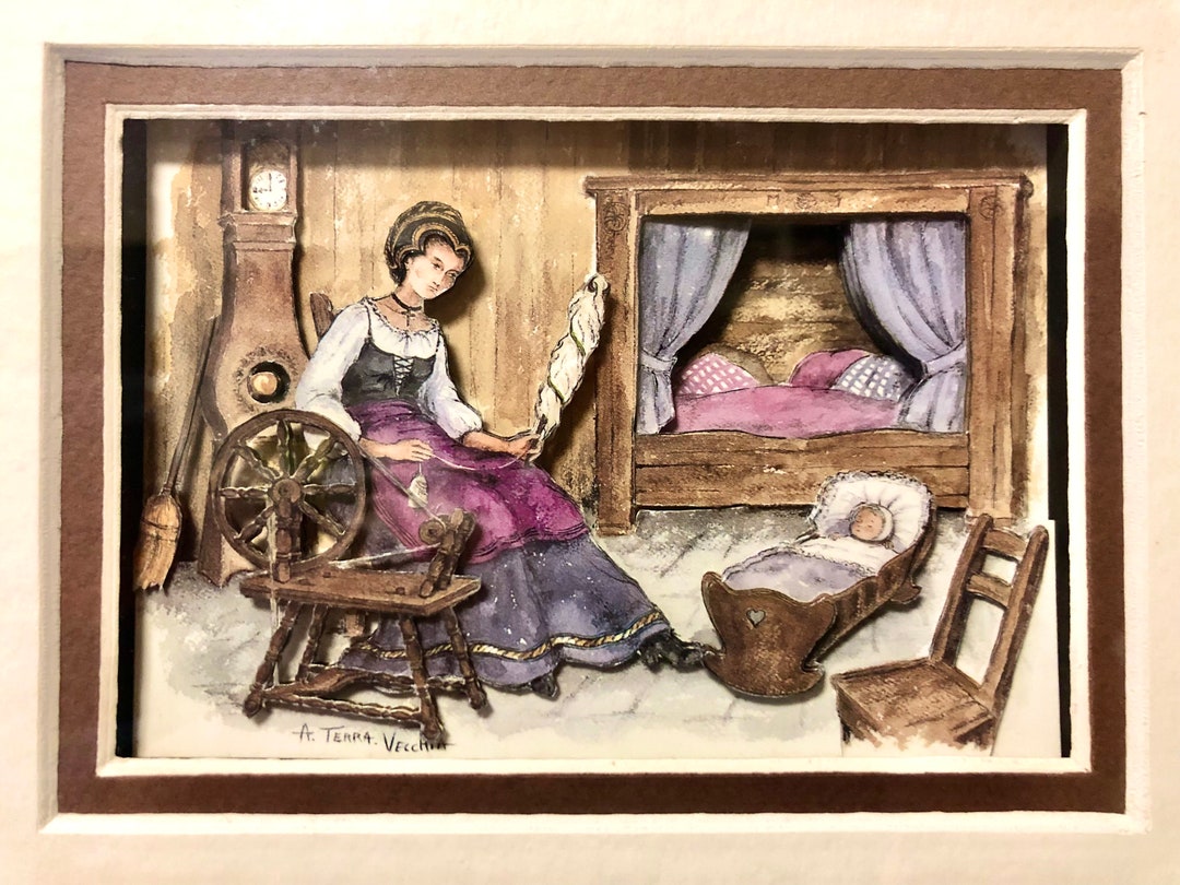 Original and Vintage Anton Pieck Style, Handcraft 3D Paper Illustration ...