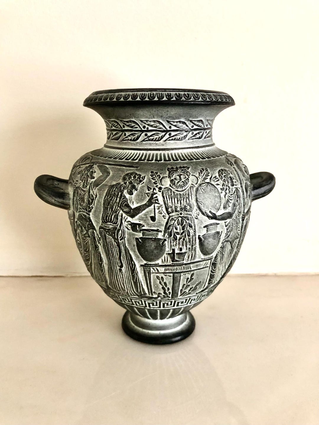 Ancient Greek Style Ceramic Vase With Mythological Relief Carvings 19 ...
