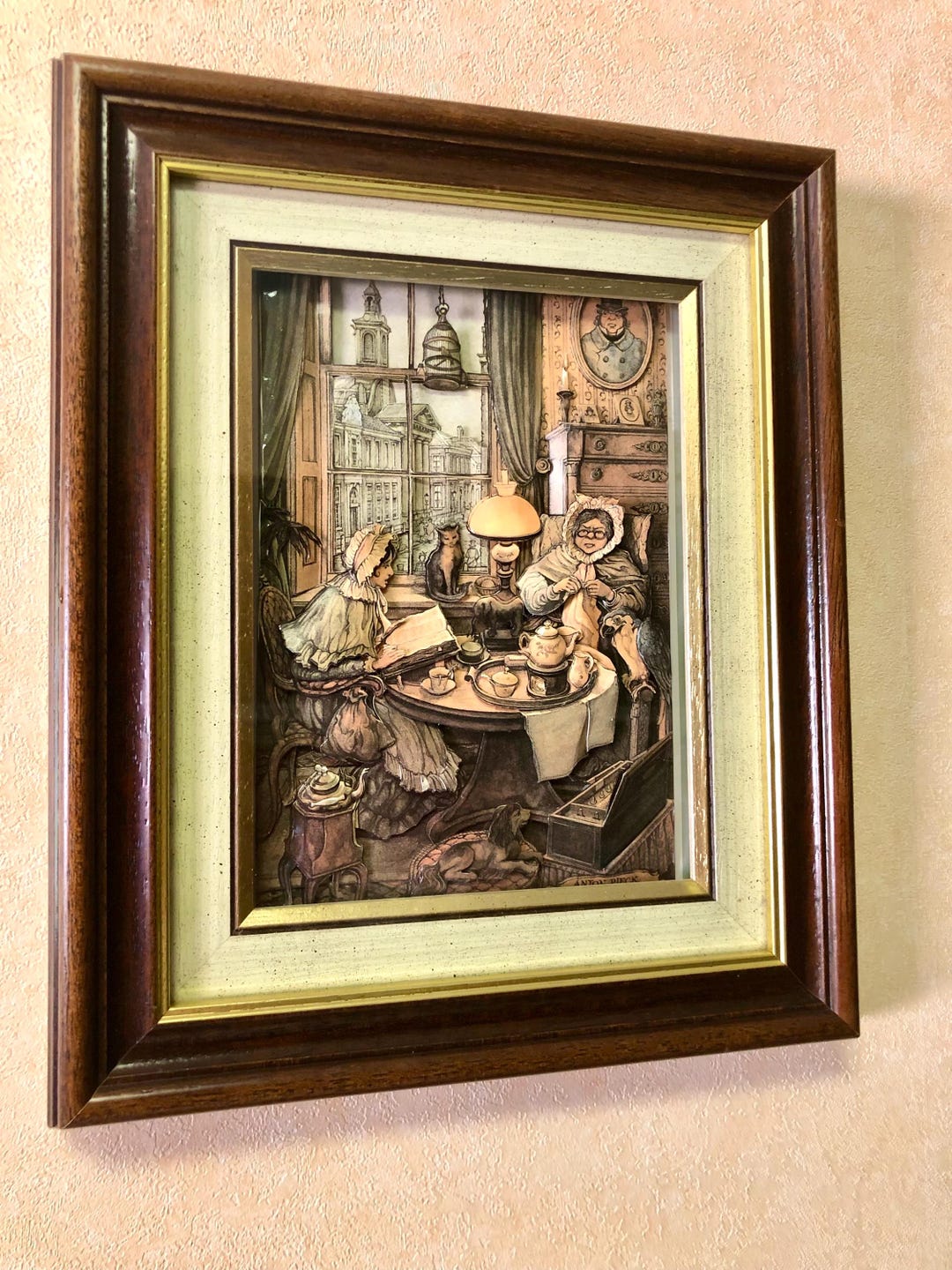 Handcut, Gouache and Ink 3D Artwork Copy of an Original anton Pieck ...