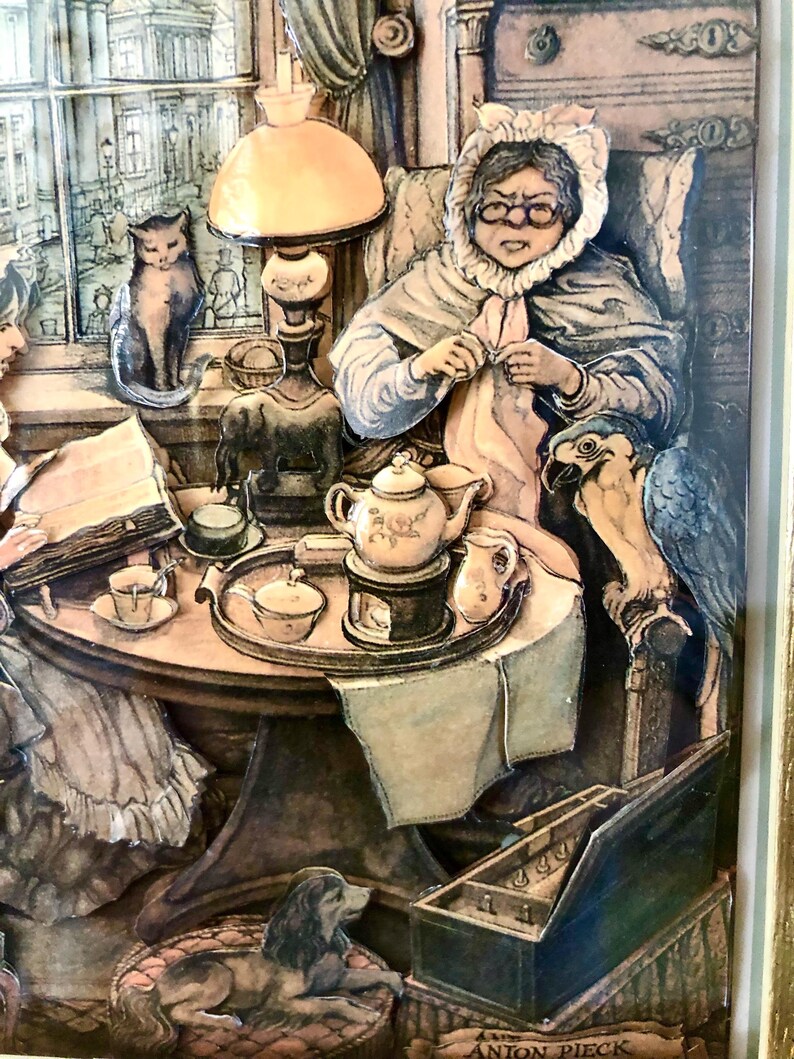 Handcut, Gouache and Ink 3D Artwork Copy of an Original anton Pieck ...