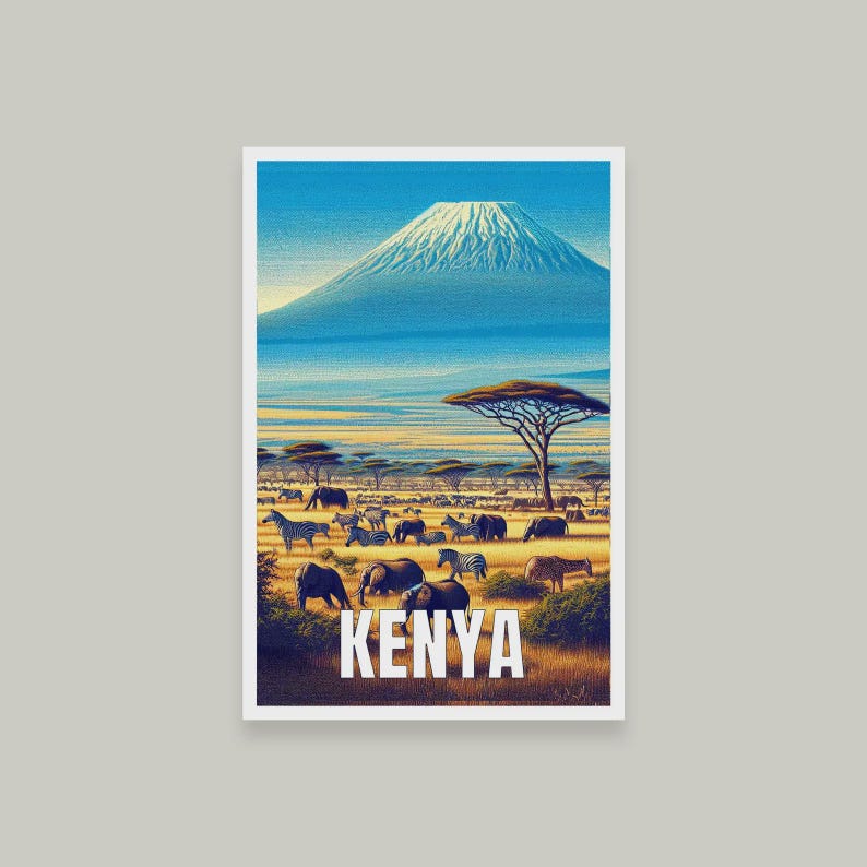 Safari Animal Postcards Set - Cute Animals in Nature | Giraffe, Zebra ...