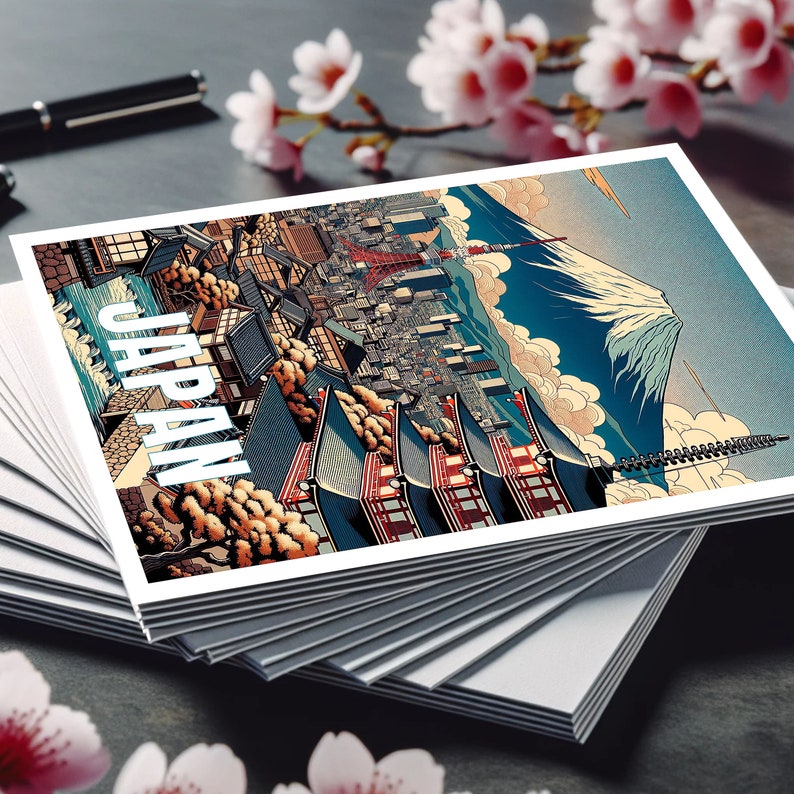 Japan Postcards / Waterproof Stickers Tokyo, Osaka, Kyoto, Himeji ...