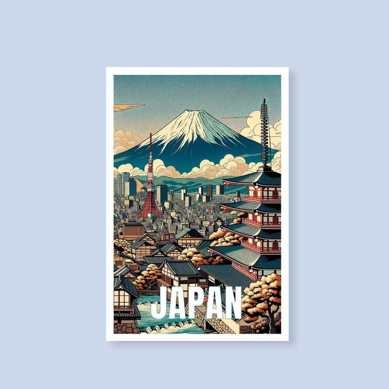 Japan Postcards & Waterproof Stickers - Tokyo, Osaka, Kyoto, Himeji ...