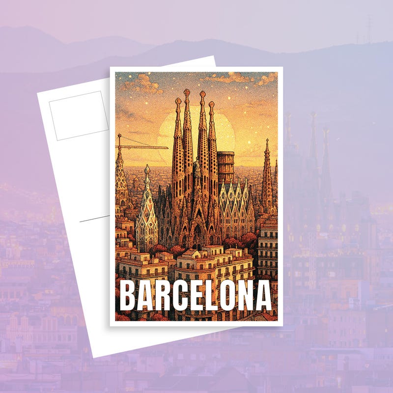 Postcard of Barcelona - Etsy