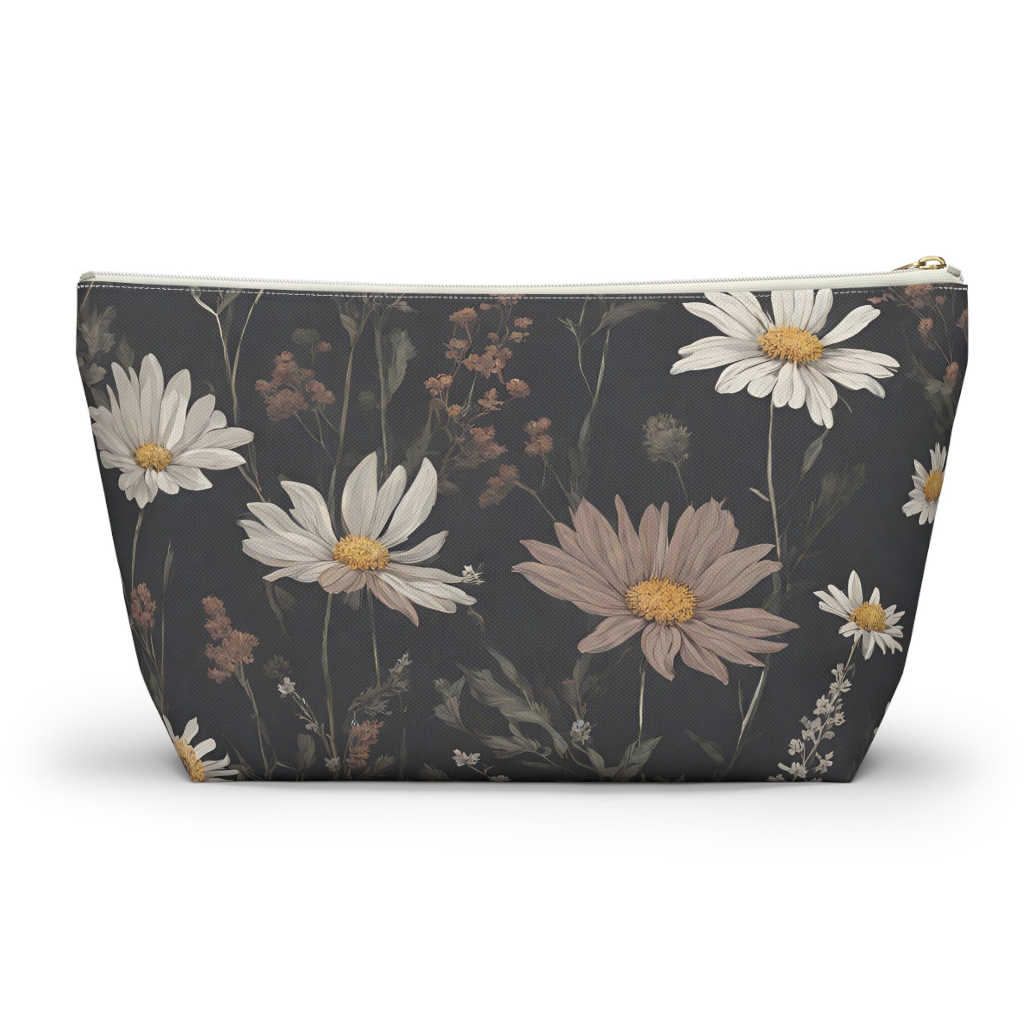 Dark Cottagecore Makeup Bag, Custom Floral Makeup Bag, Personalized ...