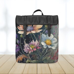 Wildflowers Convertible Backpack, Floral Computer Case, Womens Laptop ...