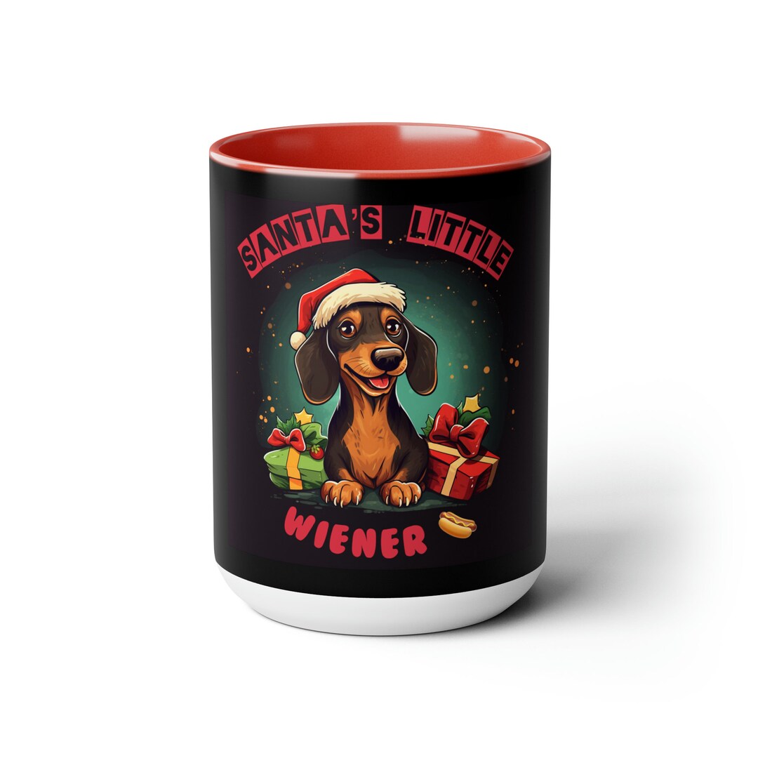 Santas Little Wiener Sausage Dog / Miniature Daschund Two Tone Red and ...