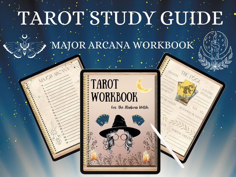 Digital Tarot Journal, Tarot Study Guide, Major Arcana Tarot Workbook ...