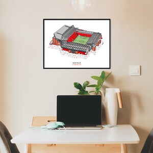 ANFIELD STADIUM Digital Sketch Print A3 Size Ideal Birthday Gift for ...