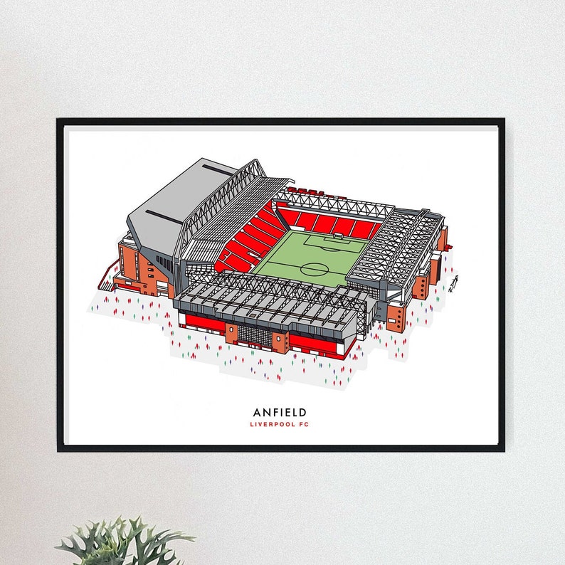 Anfield Stadium Digital Sketch Print A3 Size Ideal Gift - Etsy