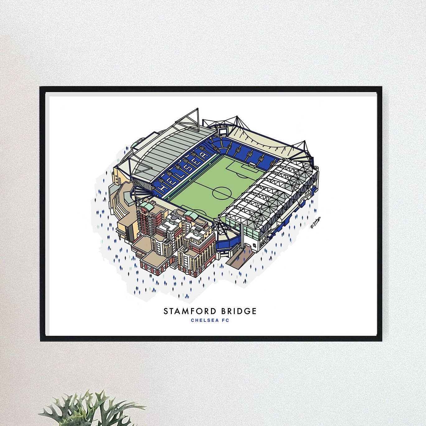Stamford Bridge Stadium Digital Sketch Print A3 Size Ideal - Etsy