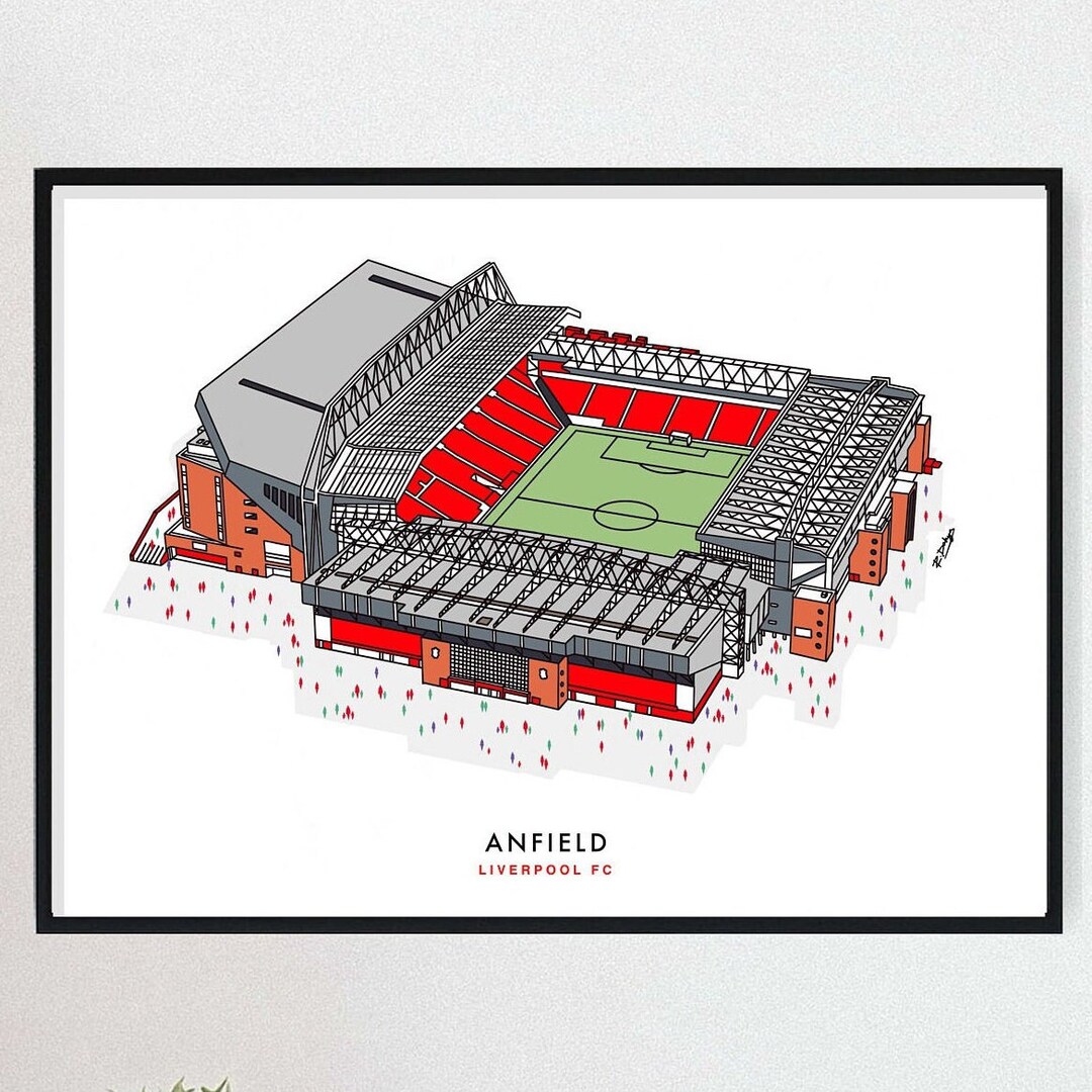 ANFIELD STADIUM Digital Sketch Print - A3 Size - Ideal Birthday Gift ...