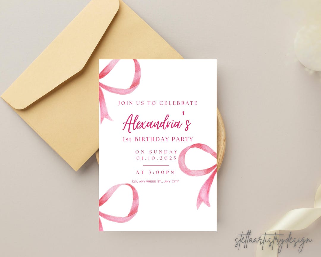 Pink Coquette Birthday Girl Initiation, Fancy Birthday Invitation ...