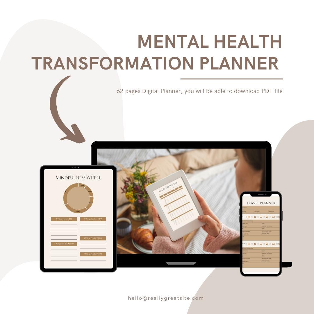 Mental Health Transformation Planner, Self-care and Wellness Goal ...