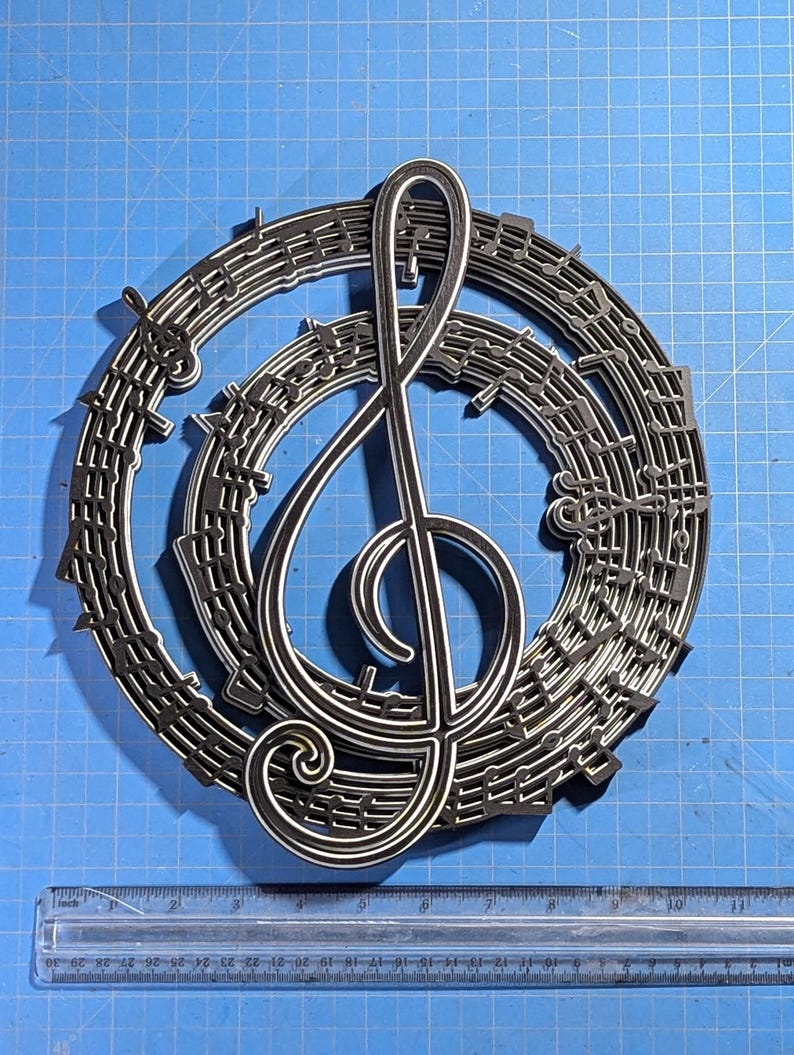 Music Note Wall Art - Laser Cut Painted Wood - Etsy