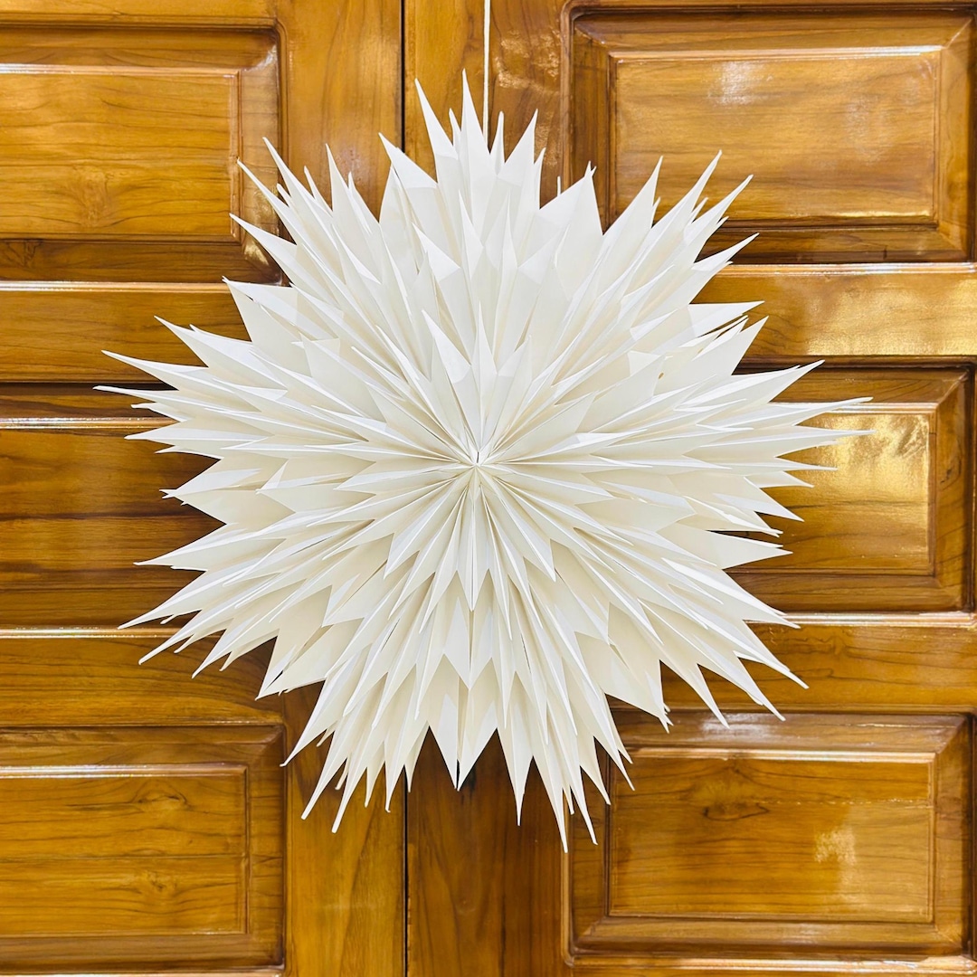 Handmade Paper Star Snowflake: 22-inch Christmas Decoration - Etsy