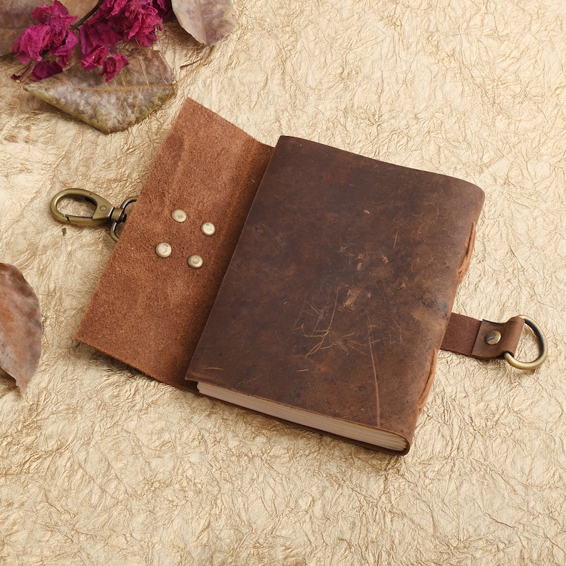Personalize Handmade Leather Journals, Brass Hook Lock Leather Handmade ...
