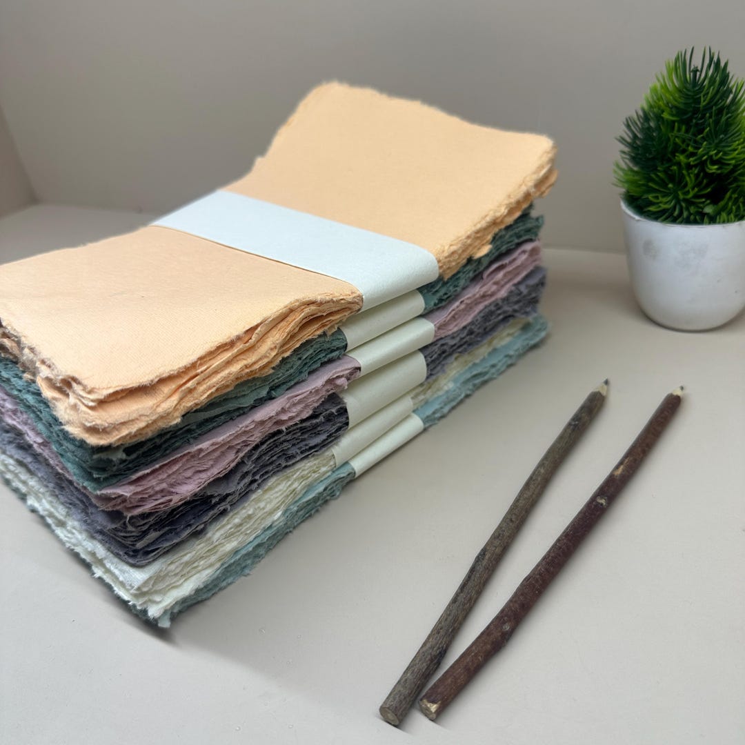 Handmade Deckle Edge Paper Cards: 100% Cotton Art Sheets - Etsy