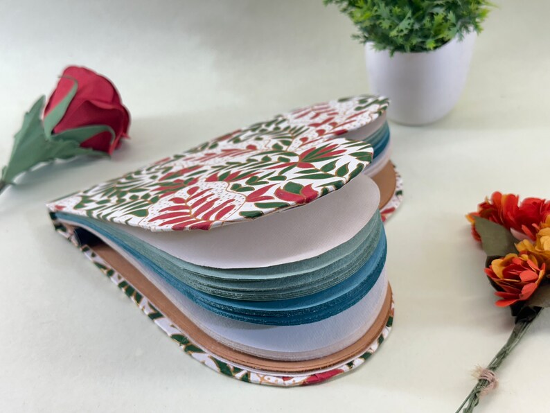 Handmade Paper Heart Shape Notebooks for Valentines Day Gift, Velvet ...