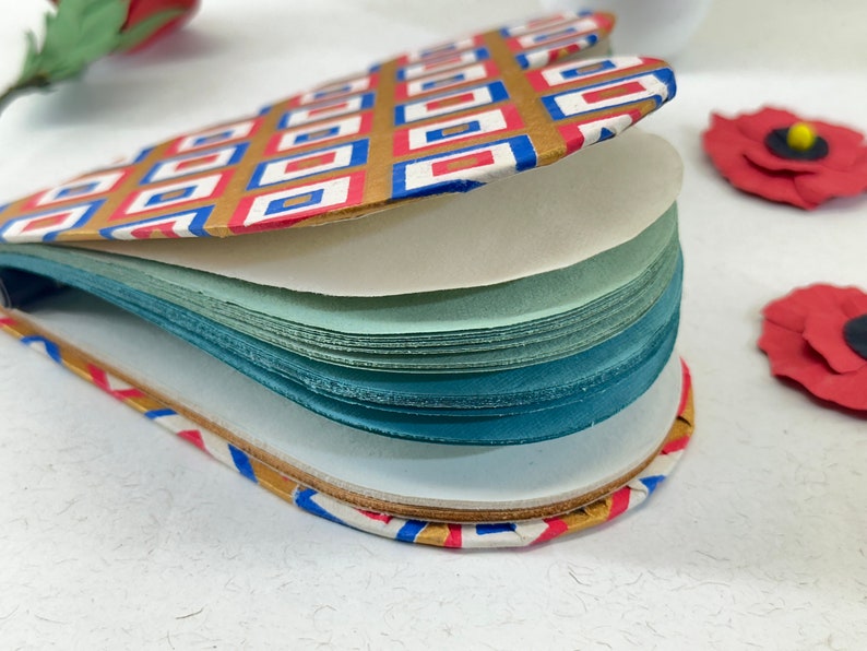 Handmade Paper Heart Shape Notebooks for Valentines Day Gift, Velvet ...