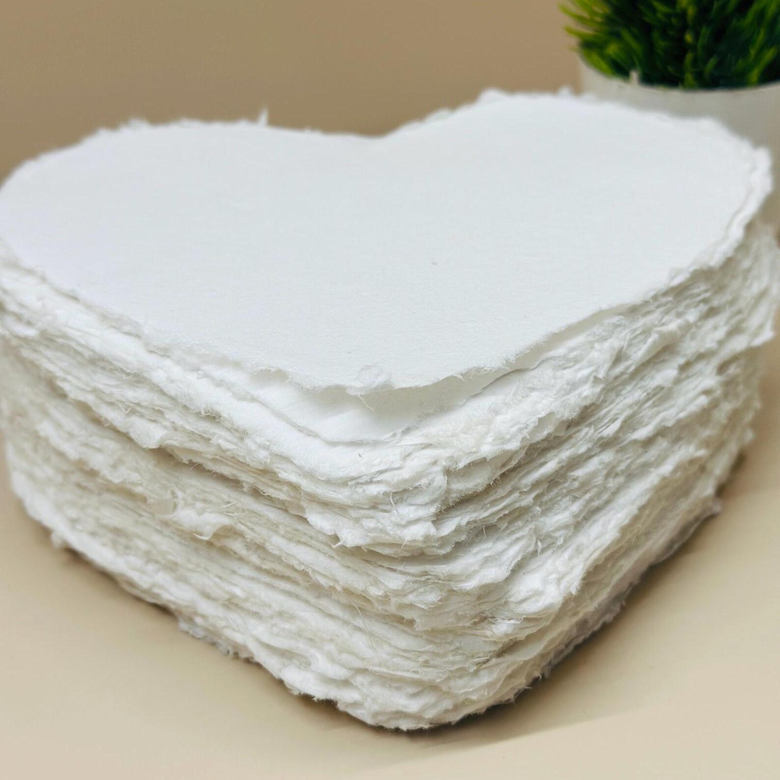 Handmade Heart Deckle Edge Paper: 7x7 Crafting Sheets - Etsy